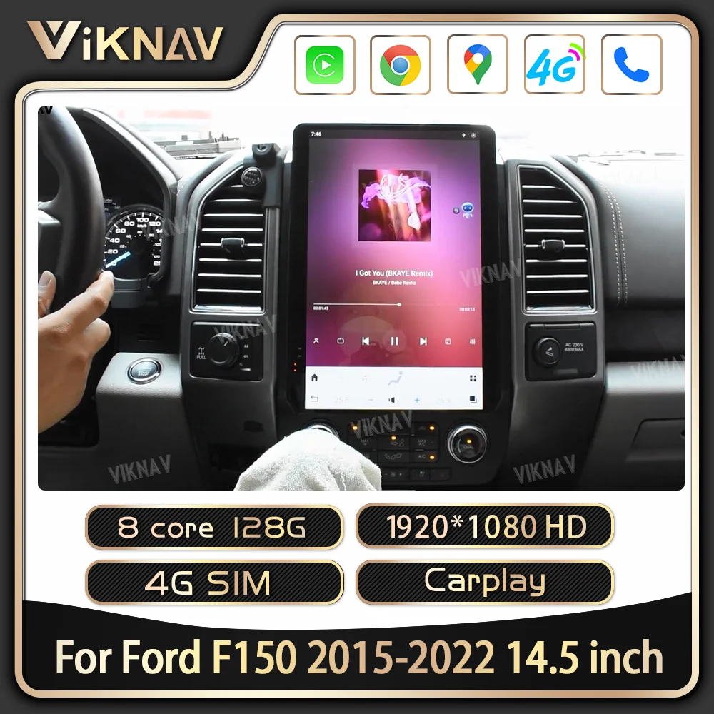 128g Car Radio For Ford F150 2015-2021 14.5inch Tesla Style Screen Car ...