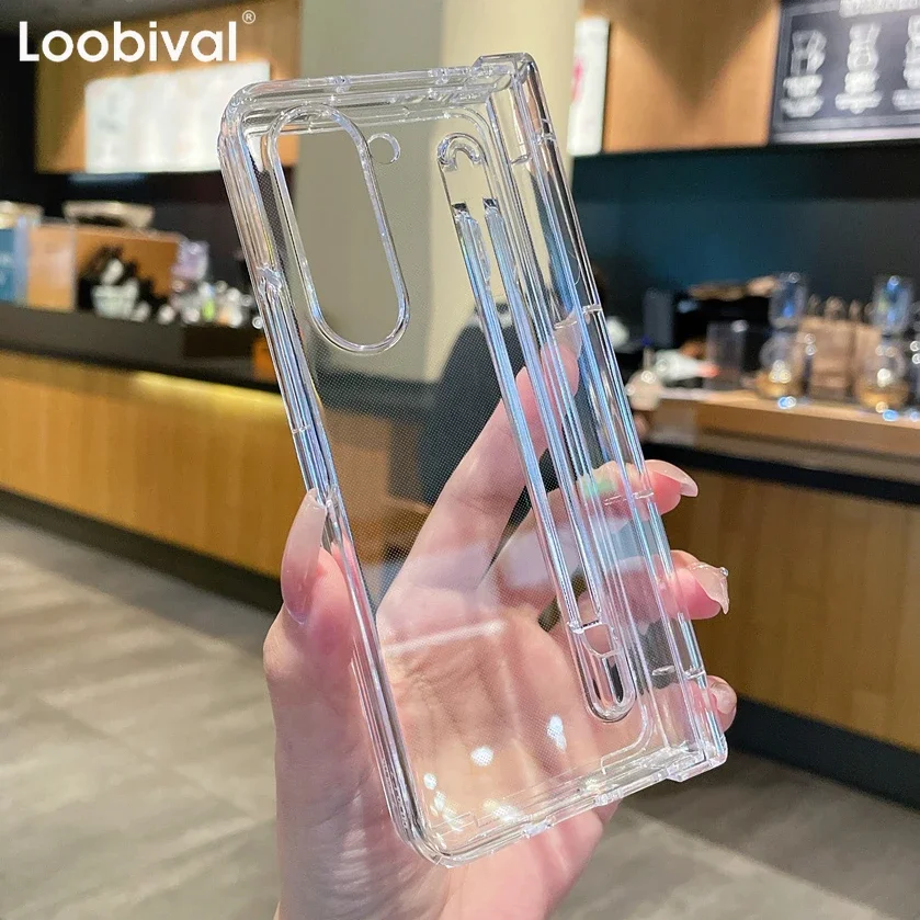 Voor-Galaxy-Z-Fold-5-6-Transparant-Acryl-Scharnier-3in1-Telefoon-Hoesje ...
