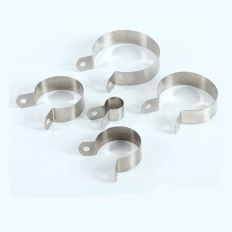 10pcs Stainless Steel Hose Hoop Pipe Clamp 20-80mm Wall Corner Tube ...