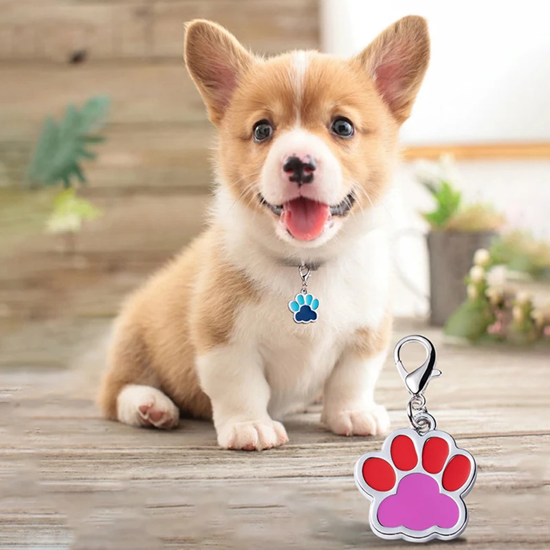 Bicolor-Metal-Footprint-Dog-Tag-Engraving-Personalized-Logo-Dog-Claw ...