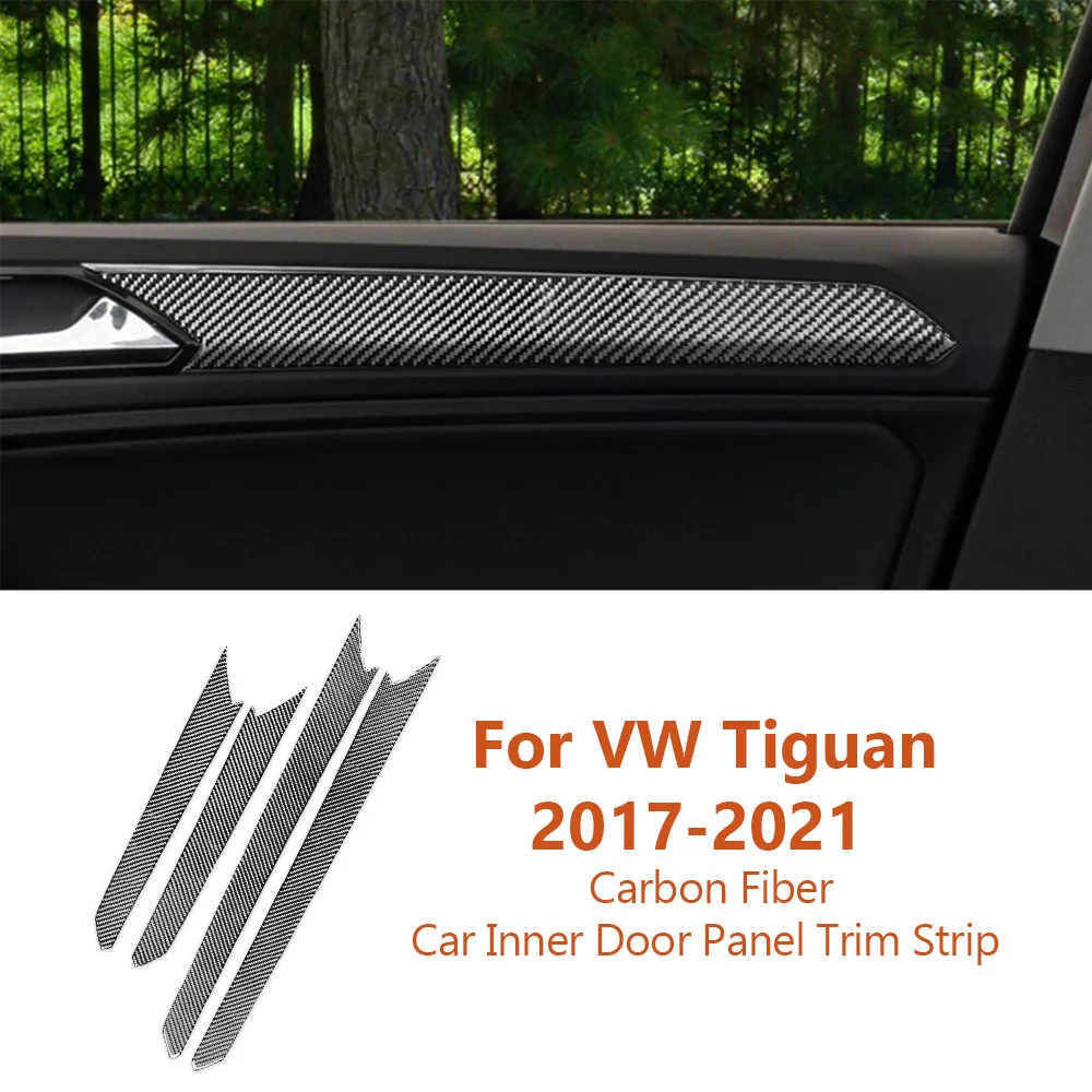 For-Volkswagen-VW-Tiguan-2017-2021-Carbon-Fiber-Car-Inner-Door-Panel ...