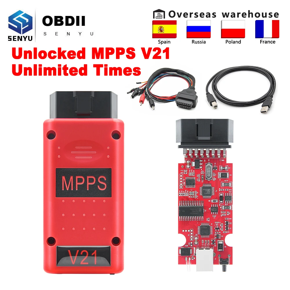 Mpps V21 Ecu Chip Tuning Interface Auto Obd 2 Obd2 V18 For Edc15 Edc16 ...