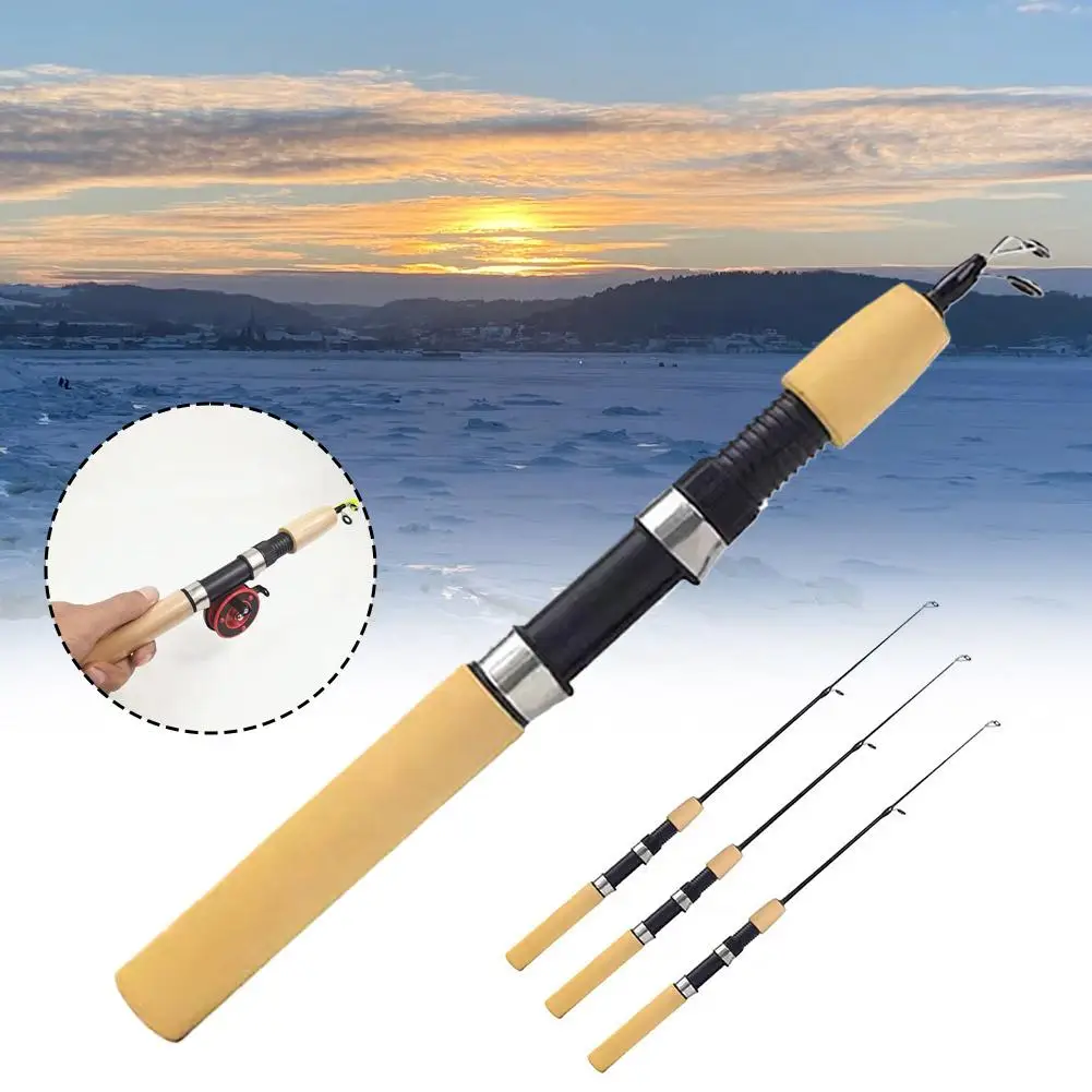 Telescopic Ice Fishing Rod with Sponge Foam Handle Lightweight Pole for ...