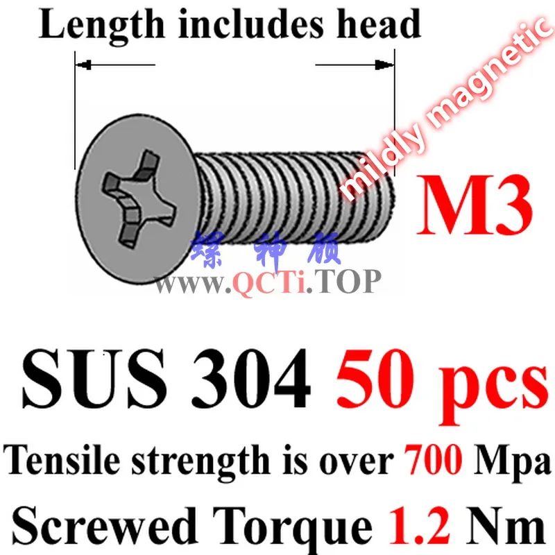 50 Uds ISO 7046 M3 tornillo M3x30 M3x25 M3x20 M3x4 M3x5 M3x6 M3x8 M3x10 ...