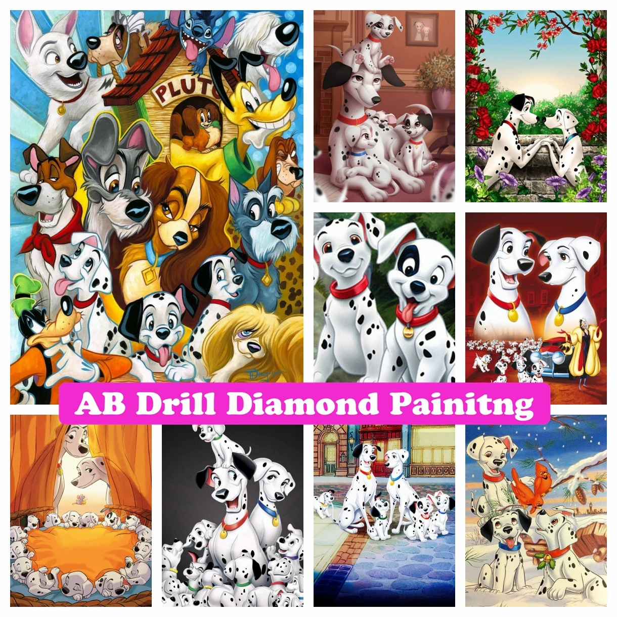 5d Diamond Painting 101 Dalmatians | 5d Diy Diamond Painting Dalmatian ...