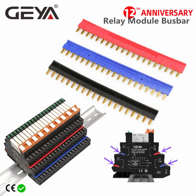 Geya 41f Slim Relay Module Shorting Bar Busbar Jumper Fast Wiring Plate ...