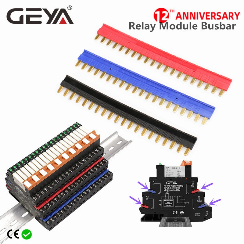 Geya 41f Slim Relay Module Shorting Bar Busbar Jumper Fast Wiring Plate ...