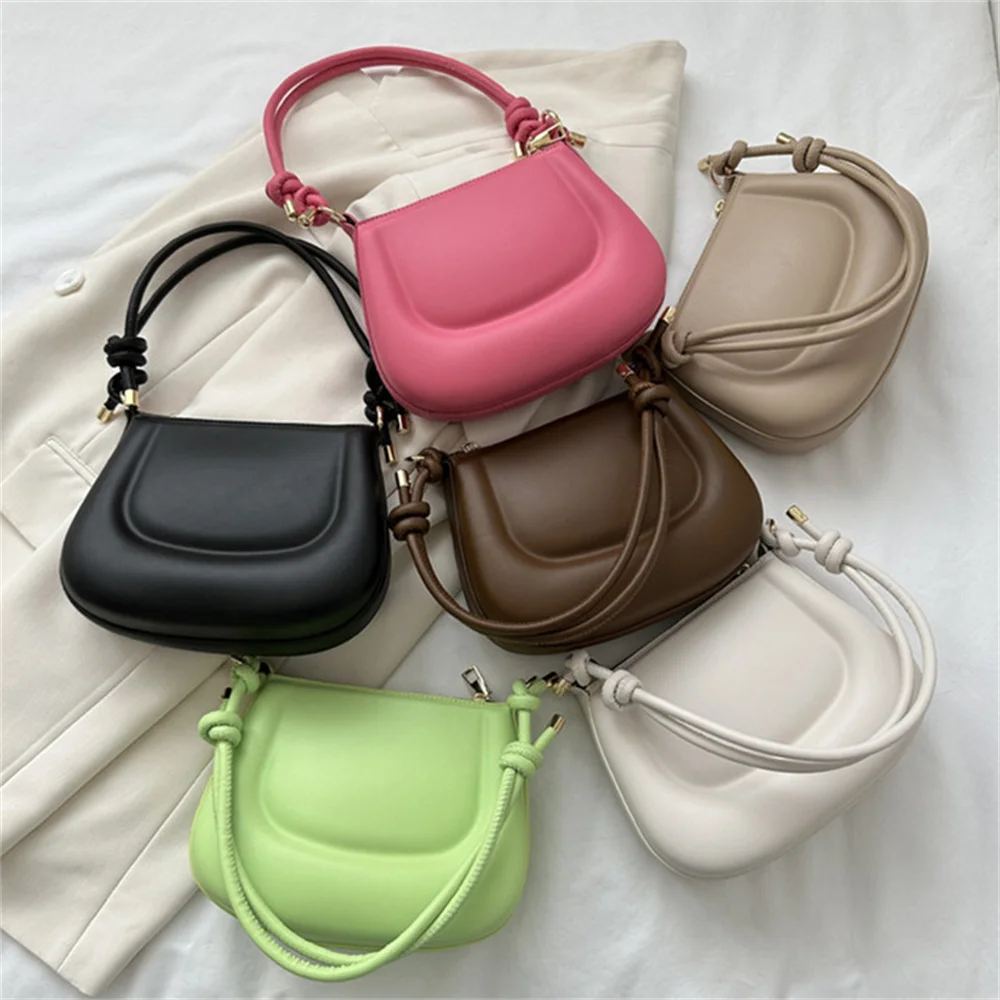 New-Solid-Color-Small-Shoulder-Bags-Fashion-Design-Ladies-Girls-Soft-Pu ...