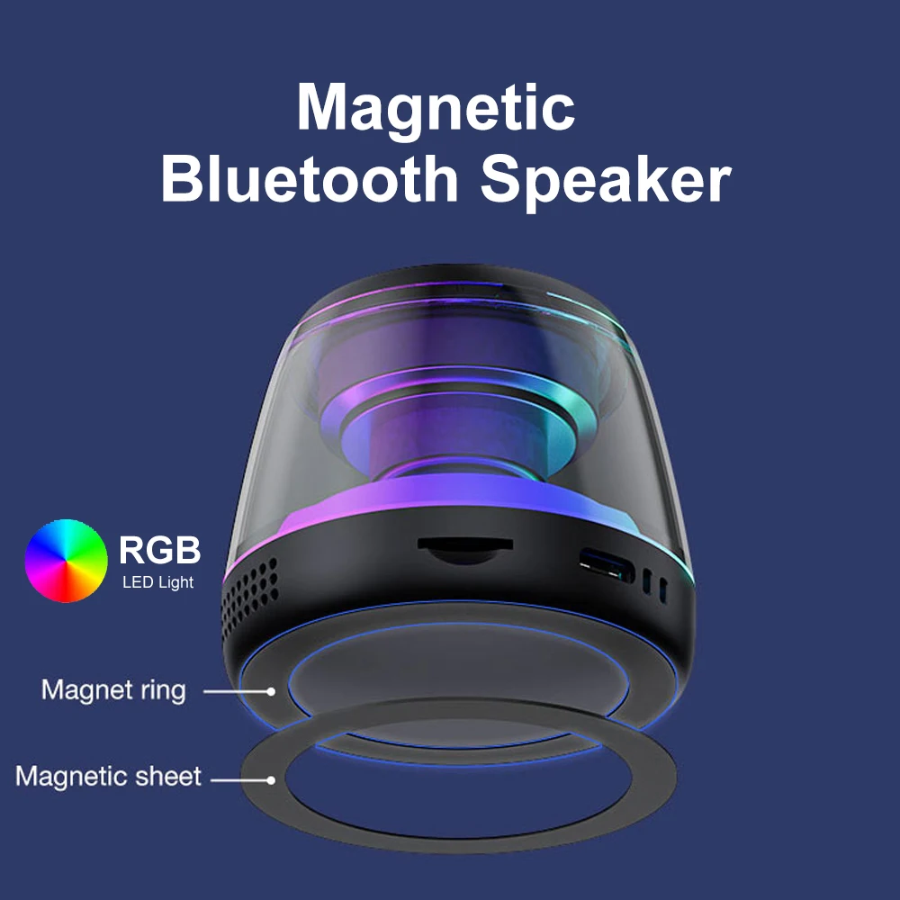 Magnetic-Bluetooth-Speaker-RGB-Mini-Portable-Speaker-Magnetic-Phone ...