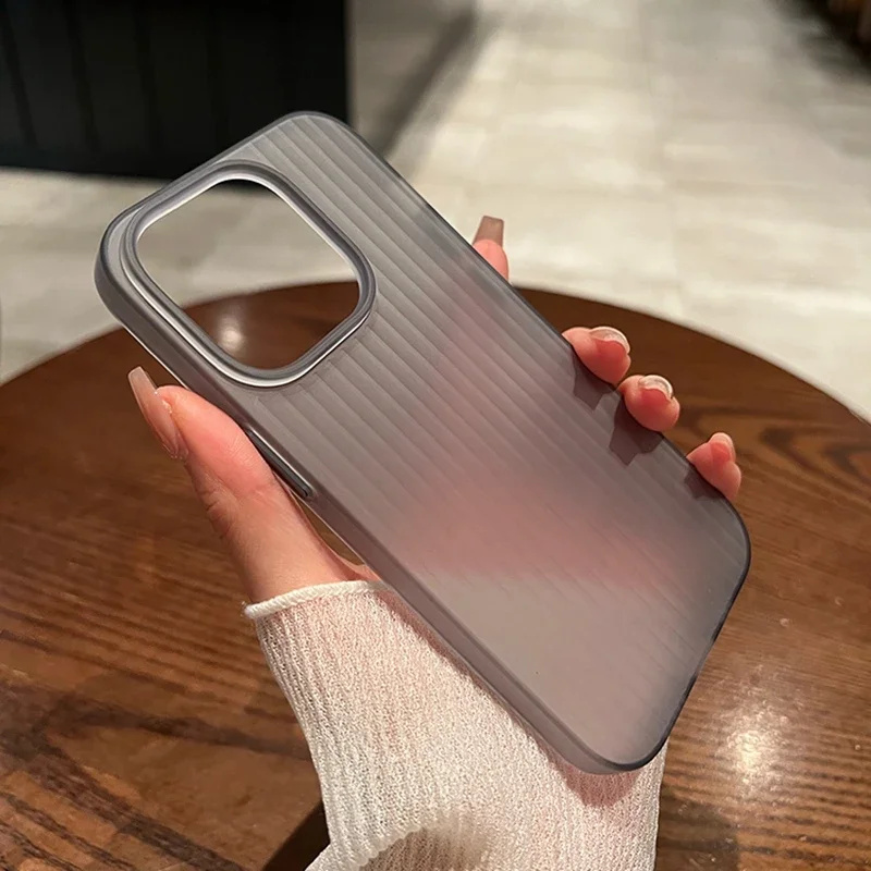 Soft Silicone Corrugated Matte Phone Case For iPhone 11 12 13 14 15 16 ...