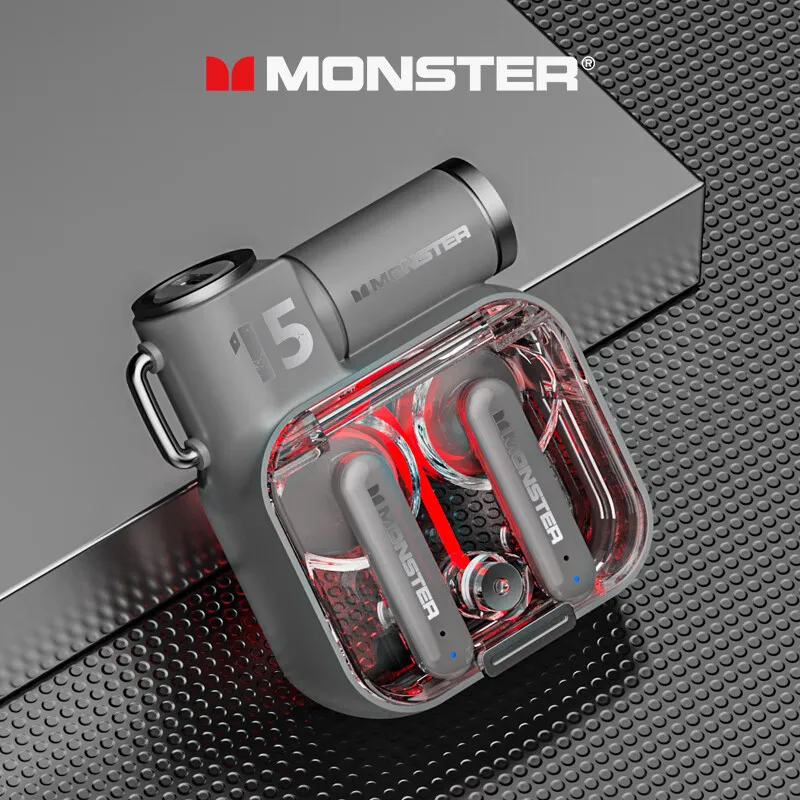 Original Monster XKT15 Wireless Bluetooth 5.3 Earphones TWS Gaming ...