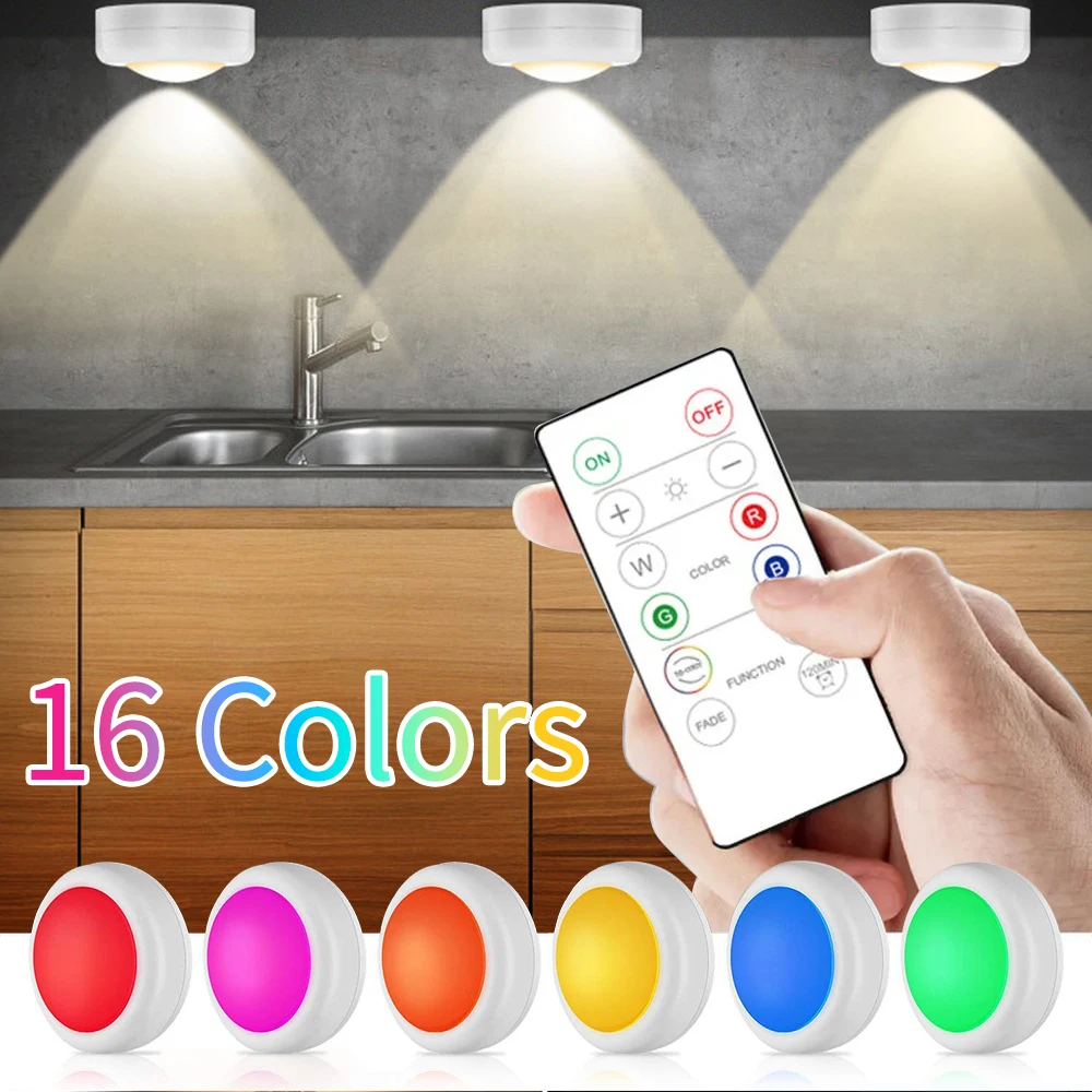 RGB-Colorful-LED-Night-Light-Remote-Control-Cabinet-Lamp-Dimmable-Timer ...