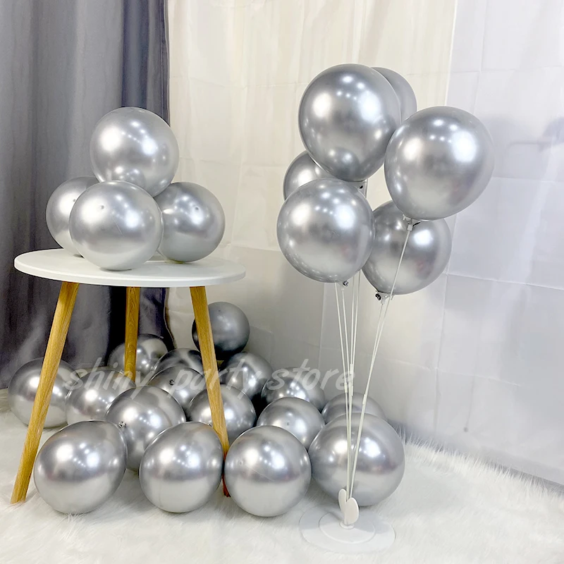 Globos metálicos de metal cromado y gris plateado de 20, 50 y 100 ...