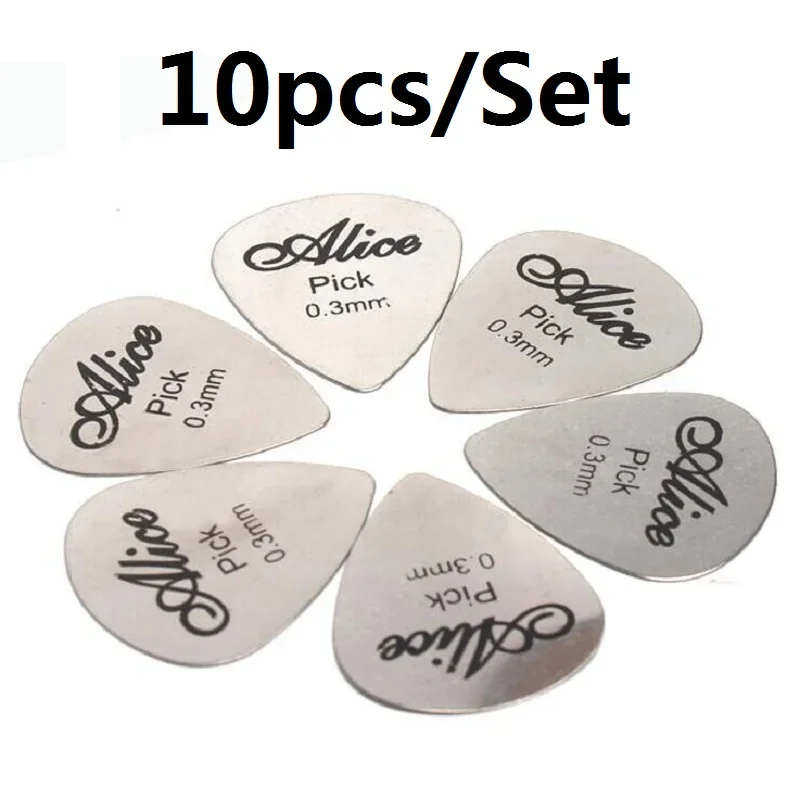 10pcs-lot-Alice-0-3mm-Guitar-Picks-Plectrum-Stainless-Steel-Metal ...