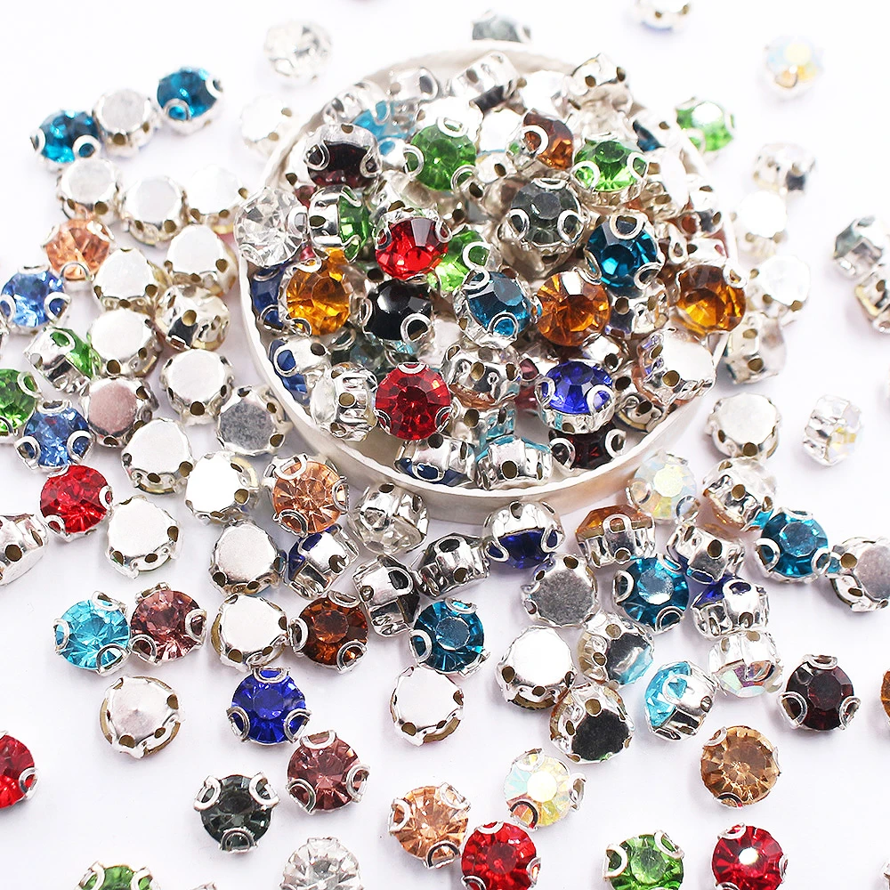4mm-8mm 3D Claw Rhinestones Flatback Round Crystal Strass Stones ...