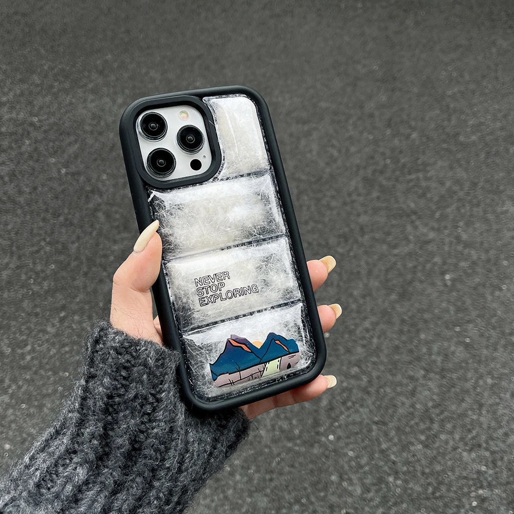 Fashion-Transparent-Winter-Cotton-The-Down-Jacket-Phone-Case-For-iPhone ...