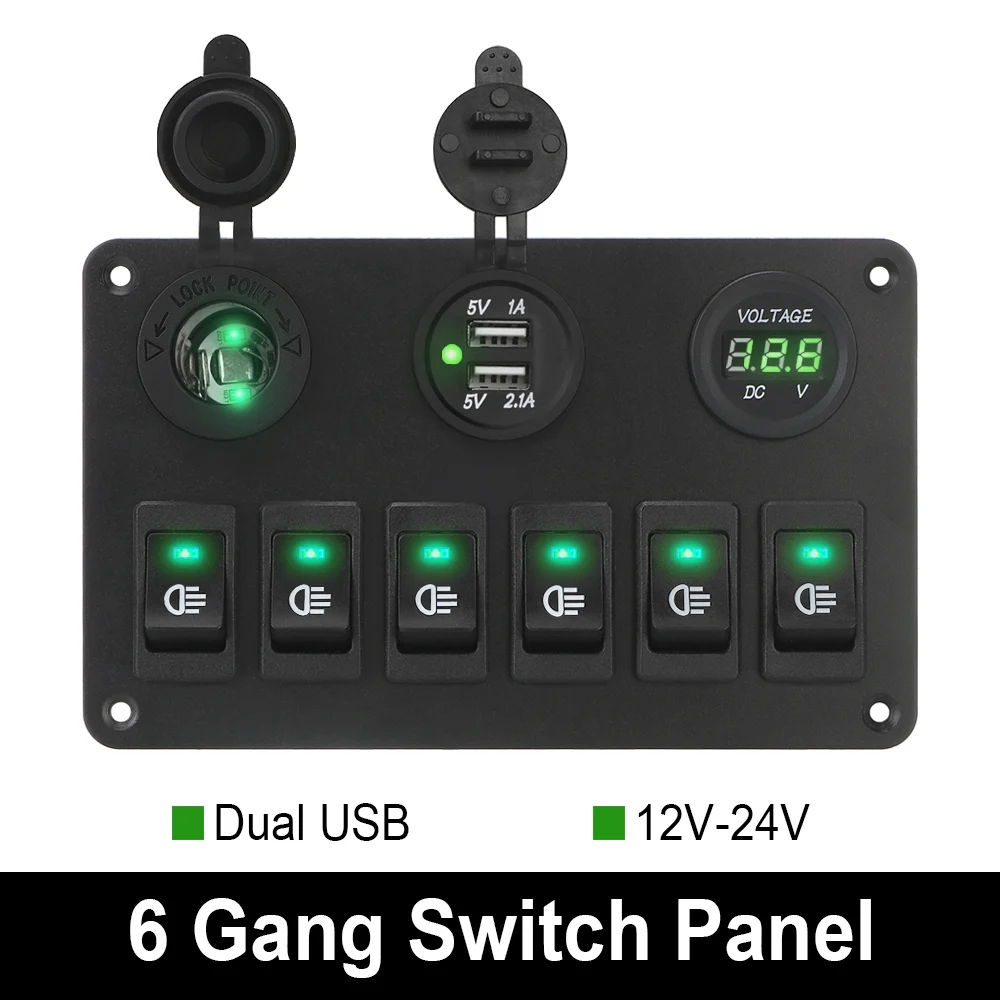 12V-24V-6-Gang-Switch-Panel-With-Buttons-Circuit-Breaker-LED-Digital ...