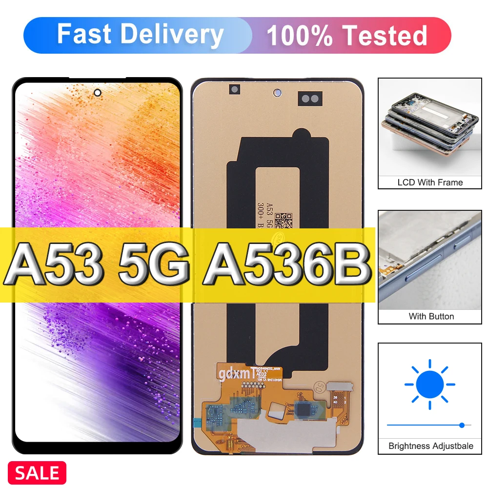 100% Tested For Samsung Galaxy A53 5G LCD Display With Frame Panel ...