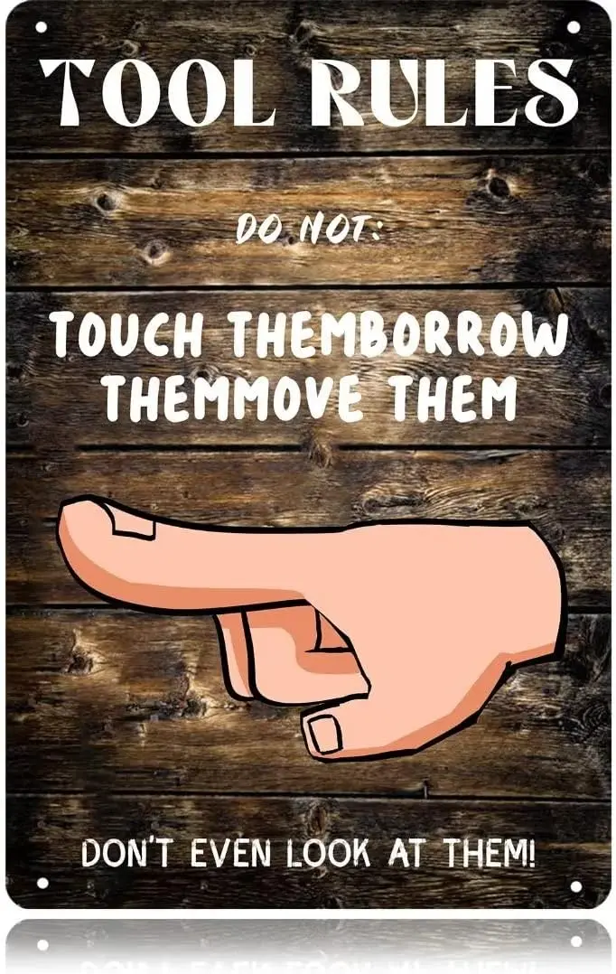 Tool-Rules-Signs-Garage-Wall-Decor-Garage-Shop-Decorations-Vintage-Tool ...