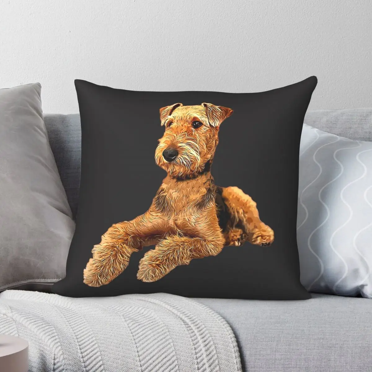 Airedale-Terrier-Beautiful-Dog-Square-Pillowcase-Polyester-Linen-Velvet ...