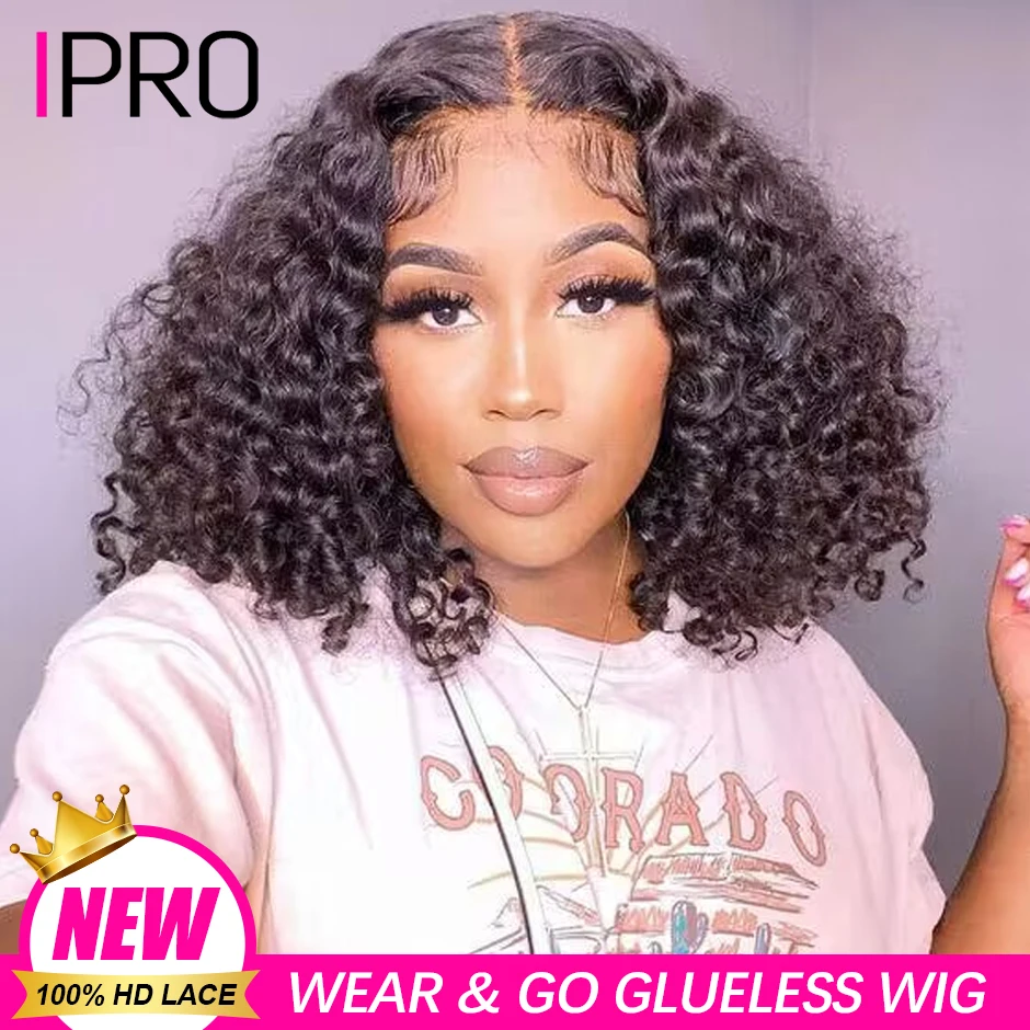 IPRO-HAIR-Short-Bob-Wig-Ready-to-Wear-Go-Wig-Pre-Cut-Deep-Wave-Glueless ...