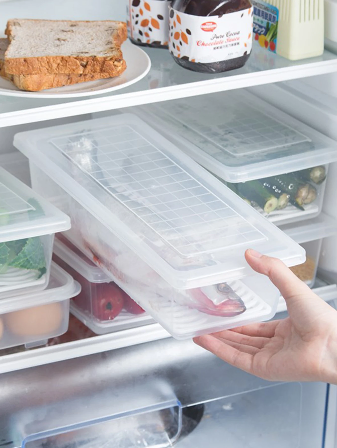 Crisper-Plastic-Transparent-Box-Rectangular-Refrigerator-Refrigeration ...