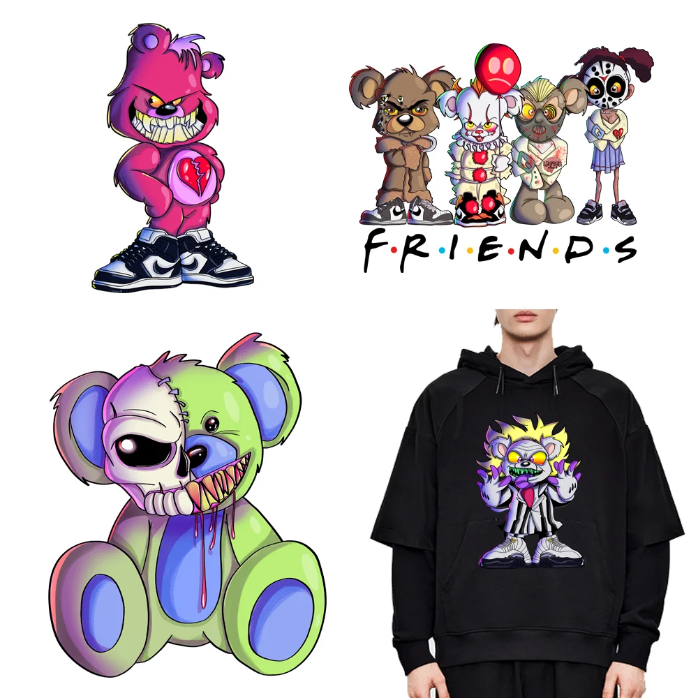 Cool DTF Animal Bear T Shirt Diy Iron on Decals Transfers For Clothing ...