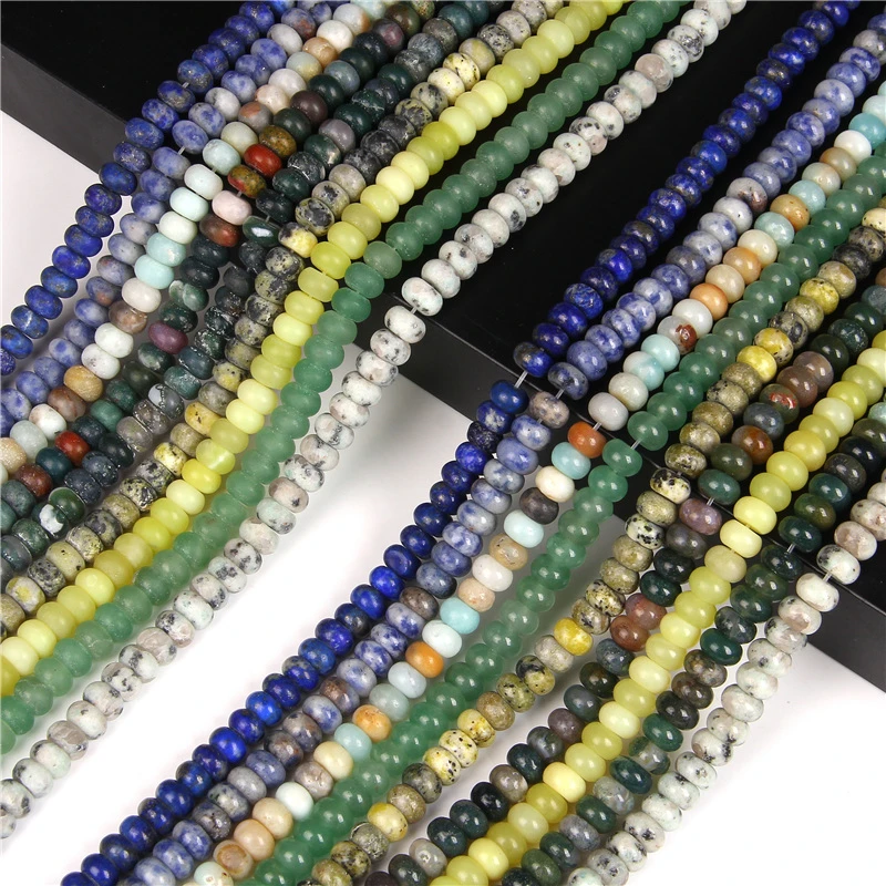 Natural Gem Stone Crystal Rondelle Spacer Beads Loose Drum Stone Abacus ...