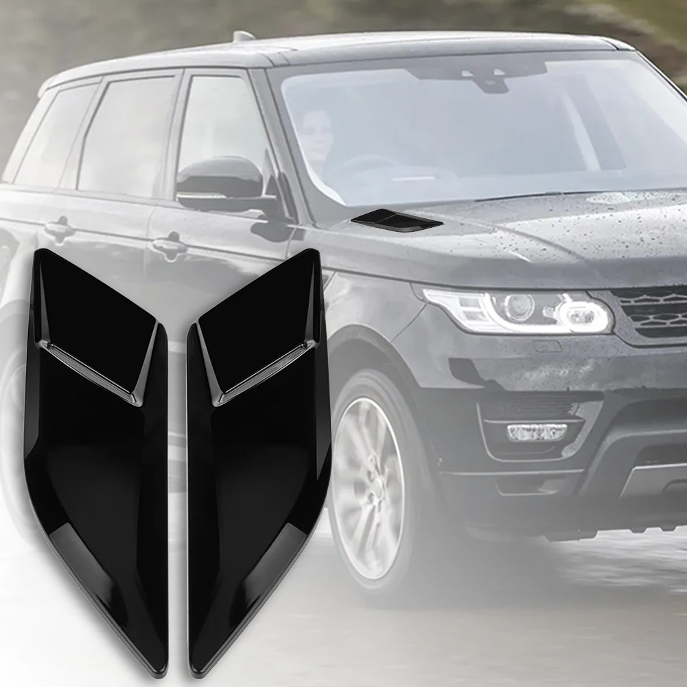 2Pcs Gloss Black Car Bonnet Air Outlet Decor Covers Bonnet Air Outlet ...