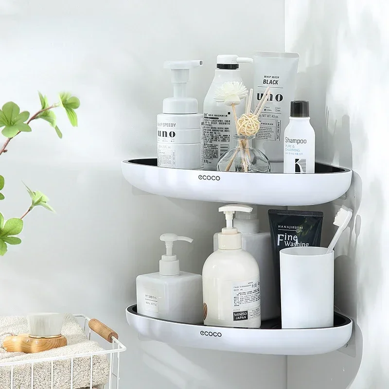 Bathroom-Storage-Shelf-Shower-Snap-Up-Corner-Shelf-Shampoo-Holder ...