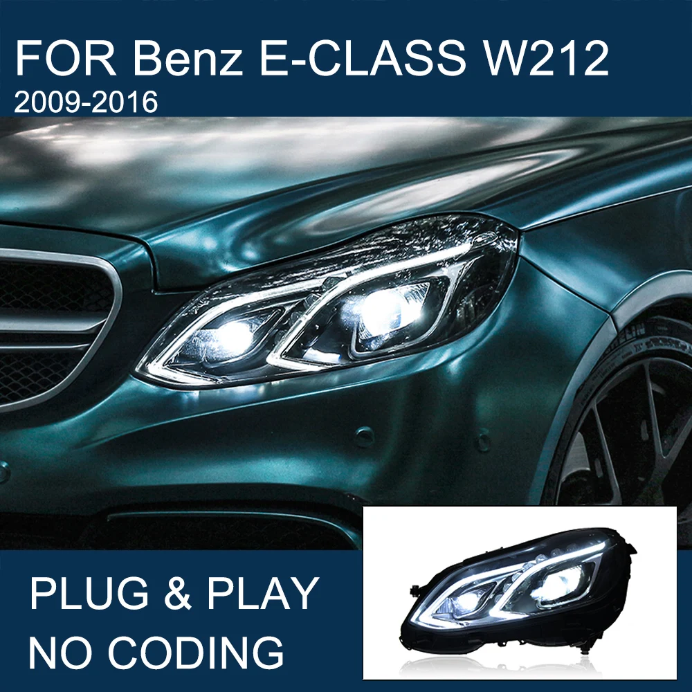 1-Pair-LED-Headlight-Assembly-for-Mercedes-Benz-E-Class-W212-2009-2016 ...