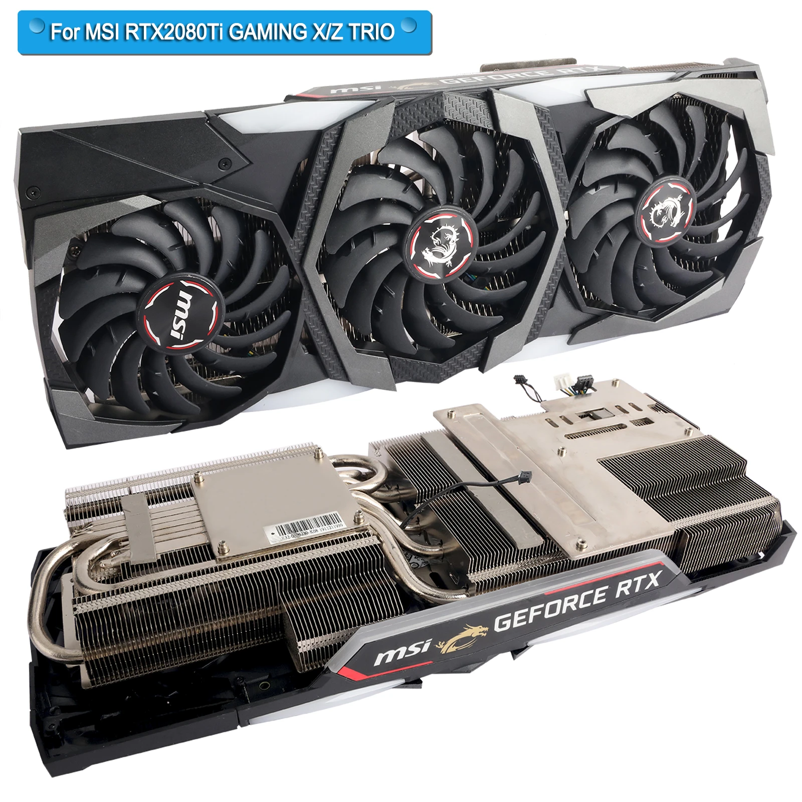 オリジナルRTX2080 ti gpuヒートシンクmsi rtx 2080Tiゲームx/zトリオgpuグラフィックビデオカードファンケースと ...