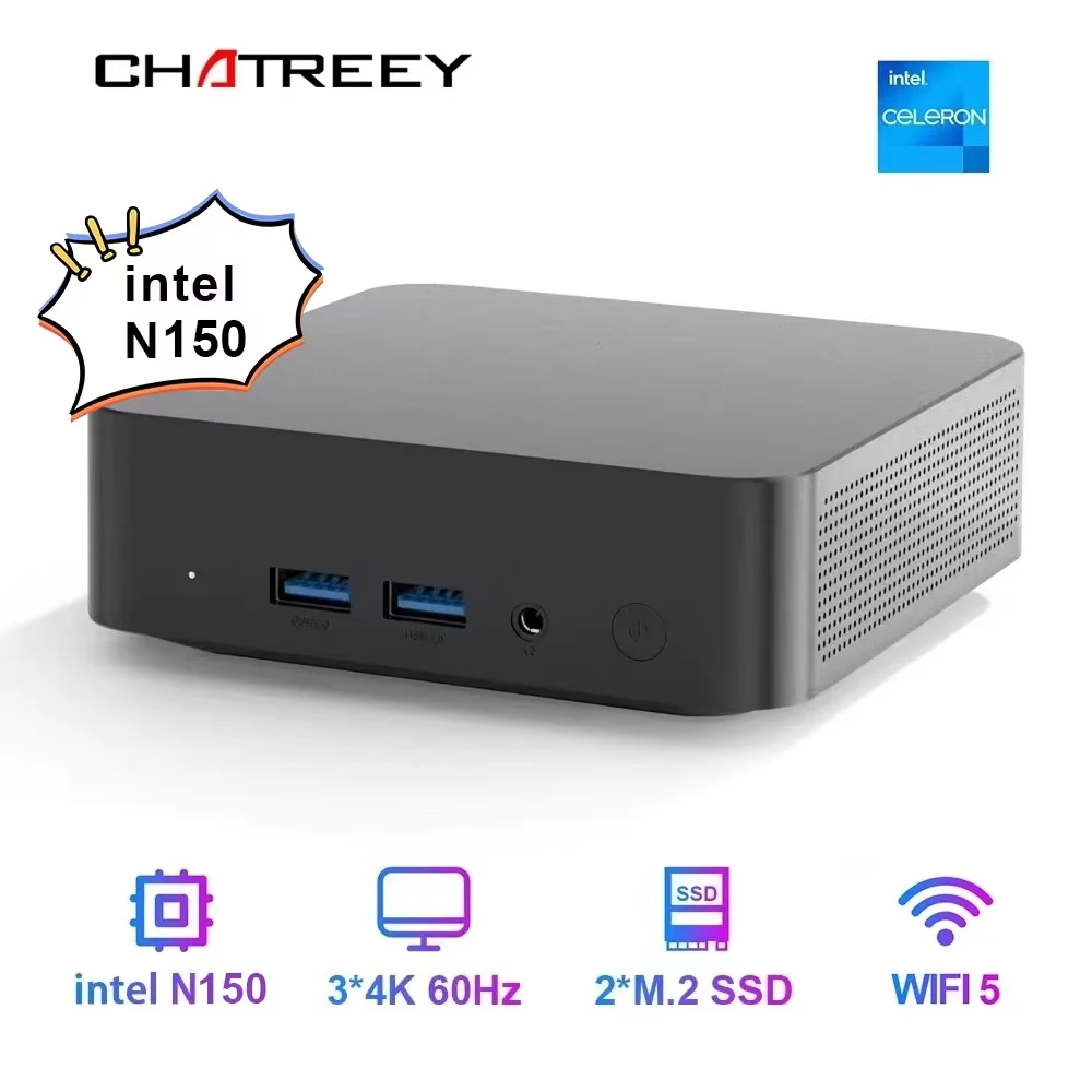 Chatreey T9 Mini PC Intel N100/N150 WIFI5 Windows 11 Ultra Small Pocket ...