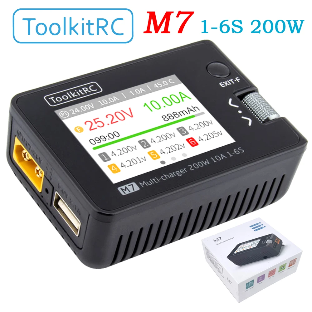 Toolkitrc-m7-200w-10a-dc-ausgleichs-ladeger-t-entlader-f-r-1-6s-lipo ...