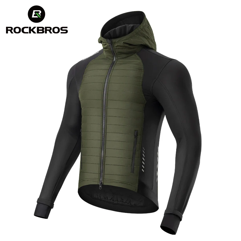 ROCKBROS Winter Thermal Fleece Cycling Jersey Men's Ultralight Down ...