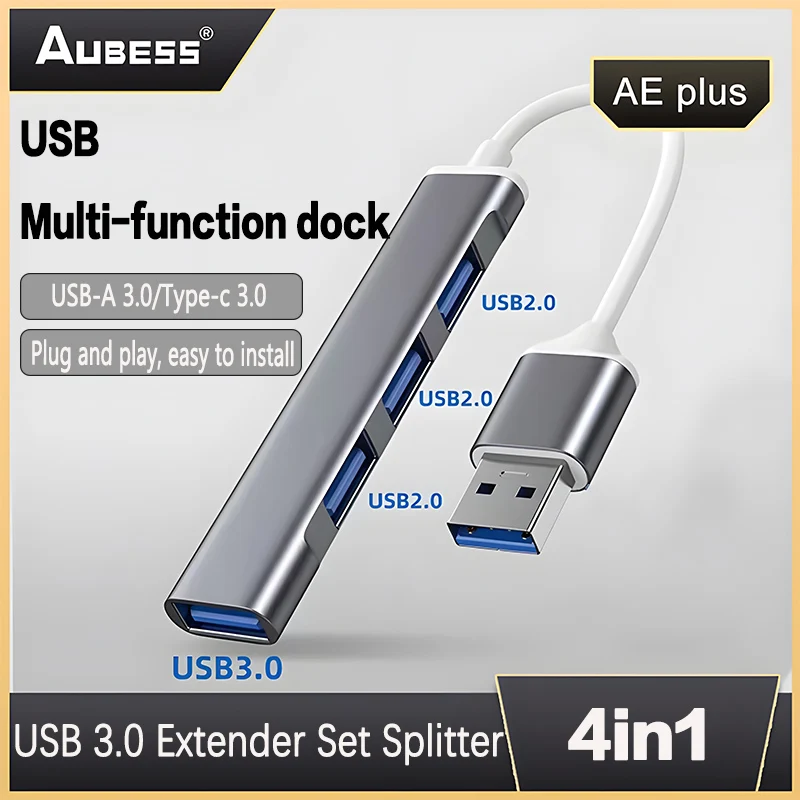 USB-Hub-4-Port-Multi-Splitter-Docking-Stations-Power-Adapter-OTG ...