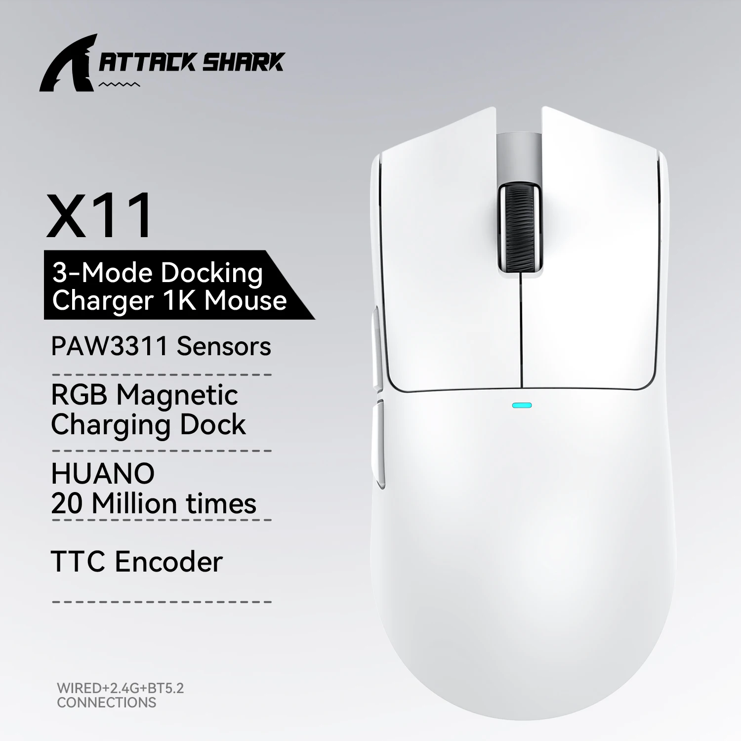 ATTACK SHARK X11 SE Wireless Gaming Mouse 22000 DPI,PixArt PAW3311 ...