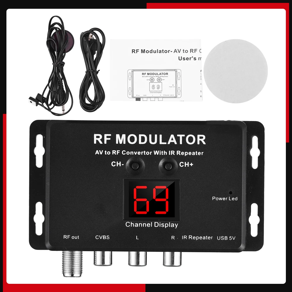 Modulador-RF-com-Repetidor-IR-Conversor-AV-para-RF-Modulador-para ...