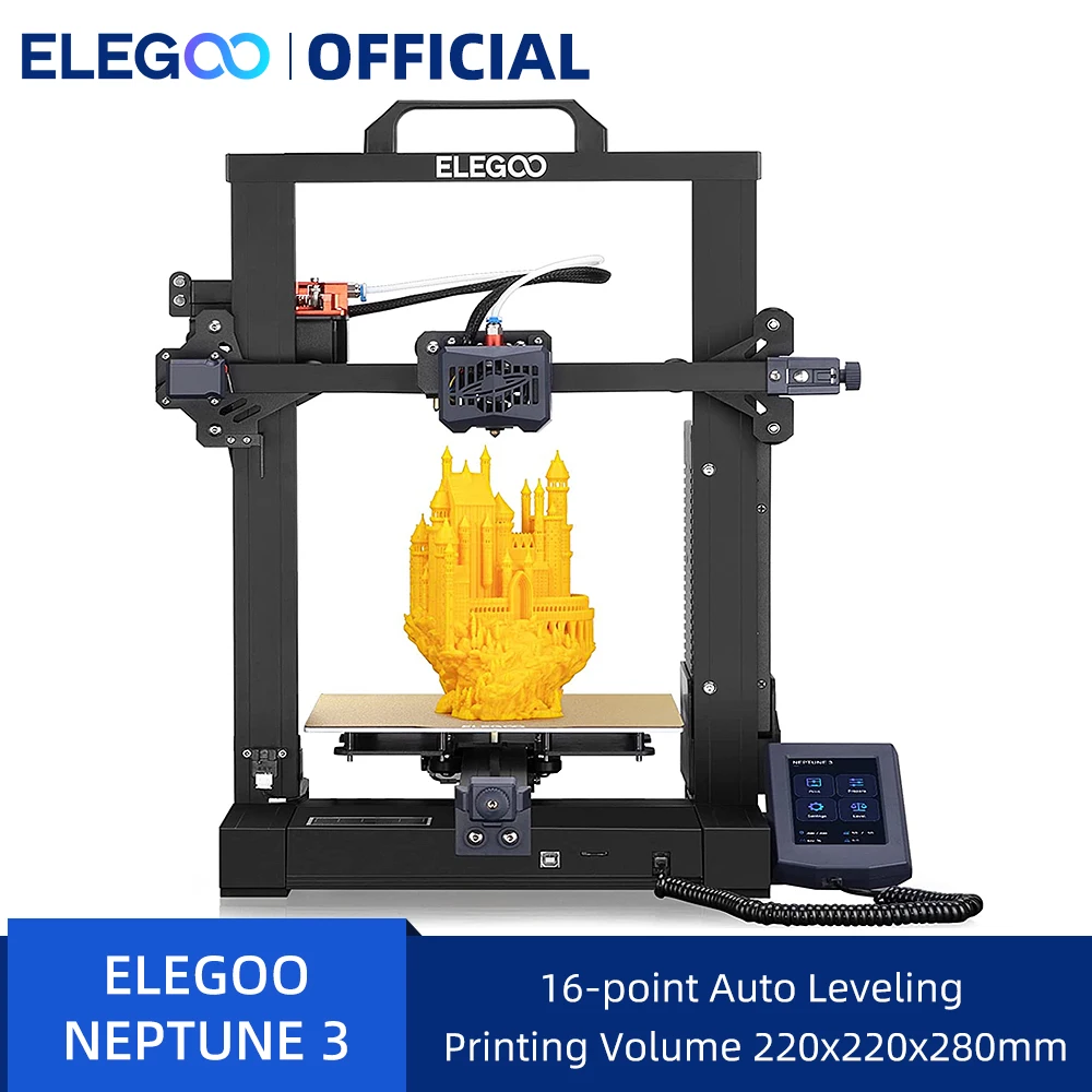 ELEGOO-NEPTUNE 3 Impressora 3D FDM com Auto Nivelamento, HD Touch ...
