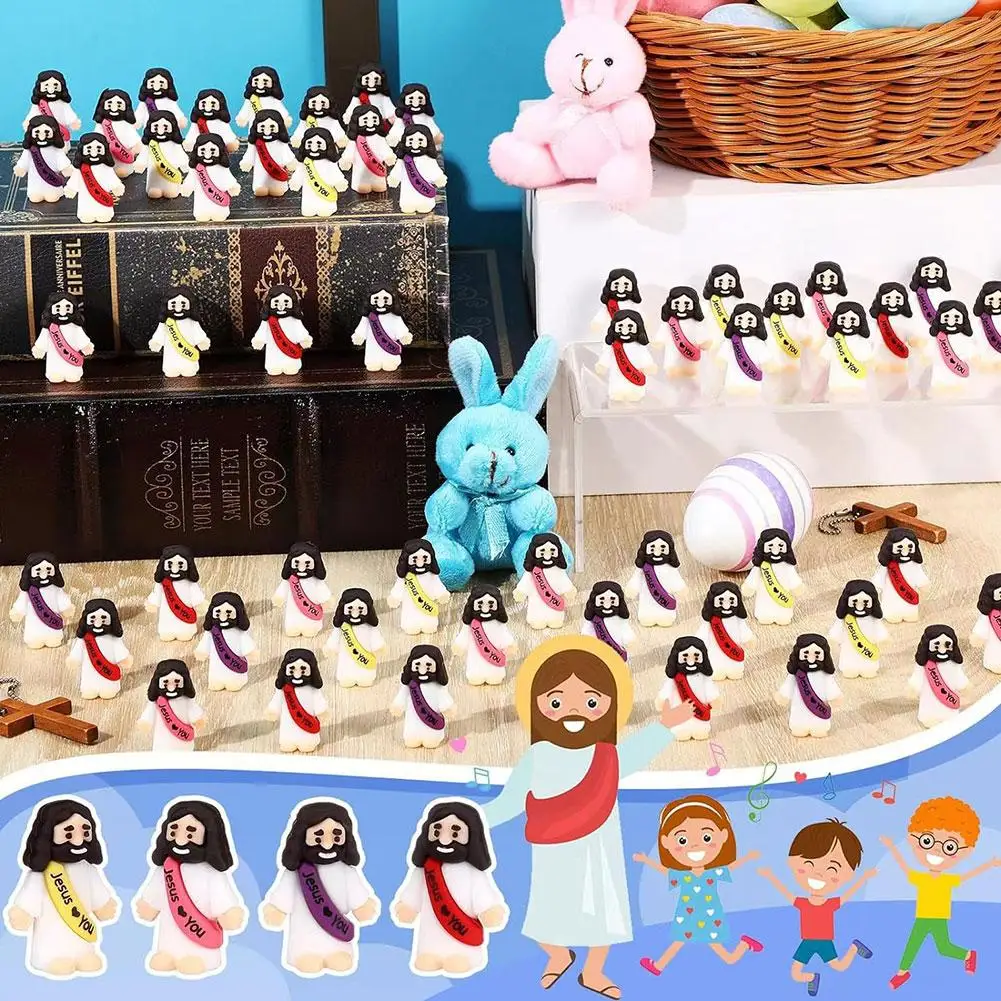 50Pcs Miniature Jesus Statues PVC Tabletop Religious Figures for ...
