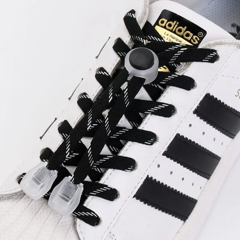 Elastic-laces-Shoelaces-Round-Spring-lock-Shoe-Accessories-Kids-Adult ...