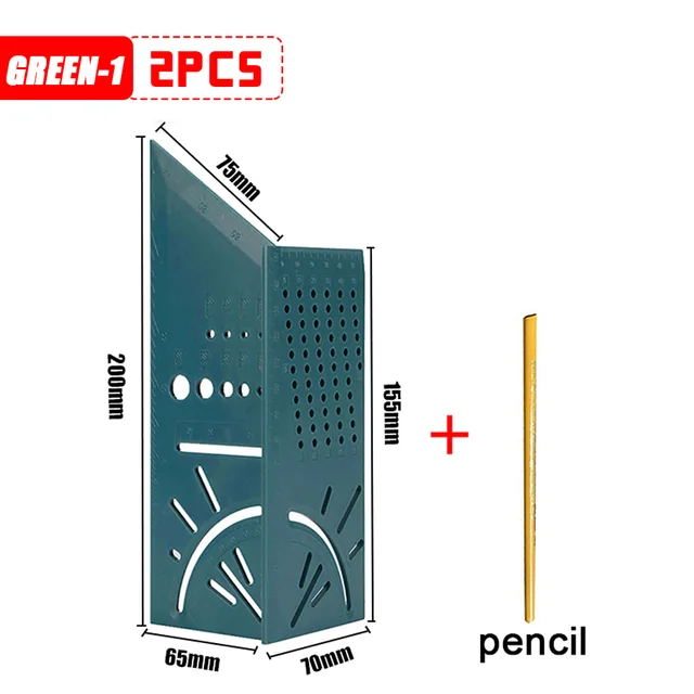 T-Type Woodworking Gauge Ruler Multifunction Ruler 45 90 Degree Gauge ...