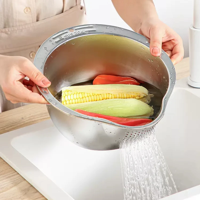 Stainless-steel-rice-washing-basin-Food-grade-vegetable-washing-basin ...