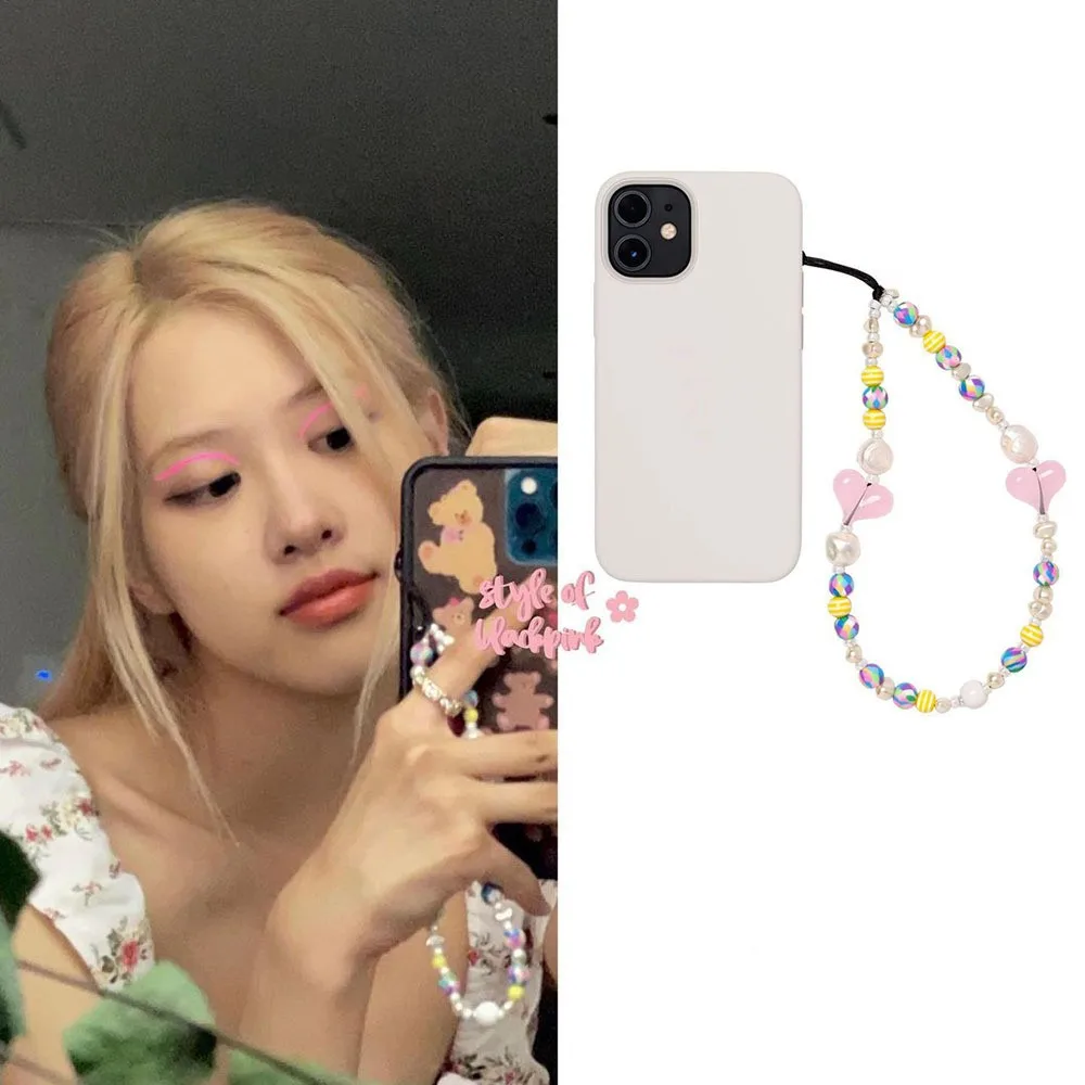 Kpop-Heart-Phone-Charm-Beads-Straps-Wholesale-Korean-Mobile-Chain ...