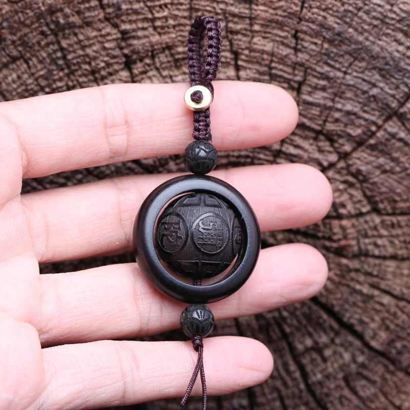 Handmade Original Tibetan Buddhism Ebony Keychain Handmade Retro Wooden ...