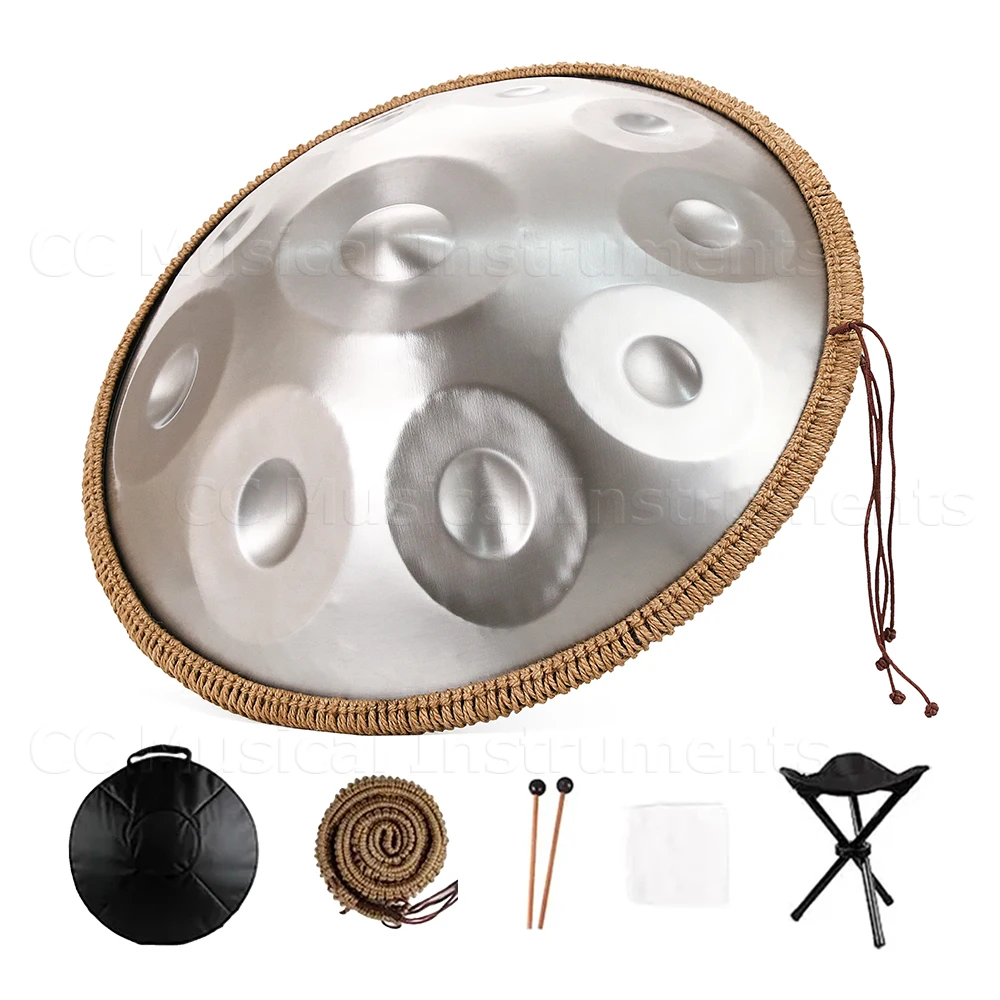 Tambor-de-mano-plateado-para-principiantes-Instrumento-de-meditaci-n ...