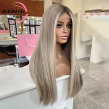 30 Inch Brown Highlight Wig Human Hair Wigs 360 Lace Frontal Wig Remy ...