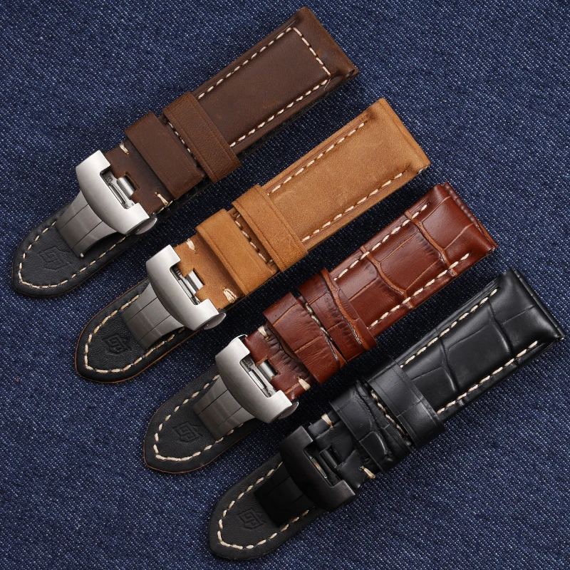 Correa-de-reloj-hecha-a-mano-de-cuero-genuino-correa-de-24mm-color ...