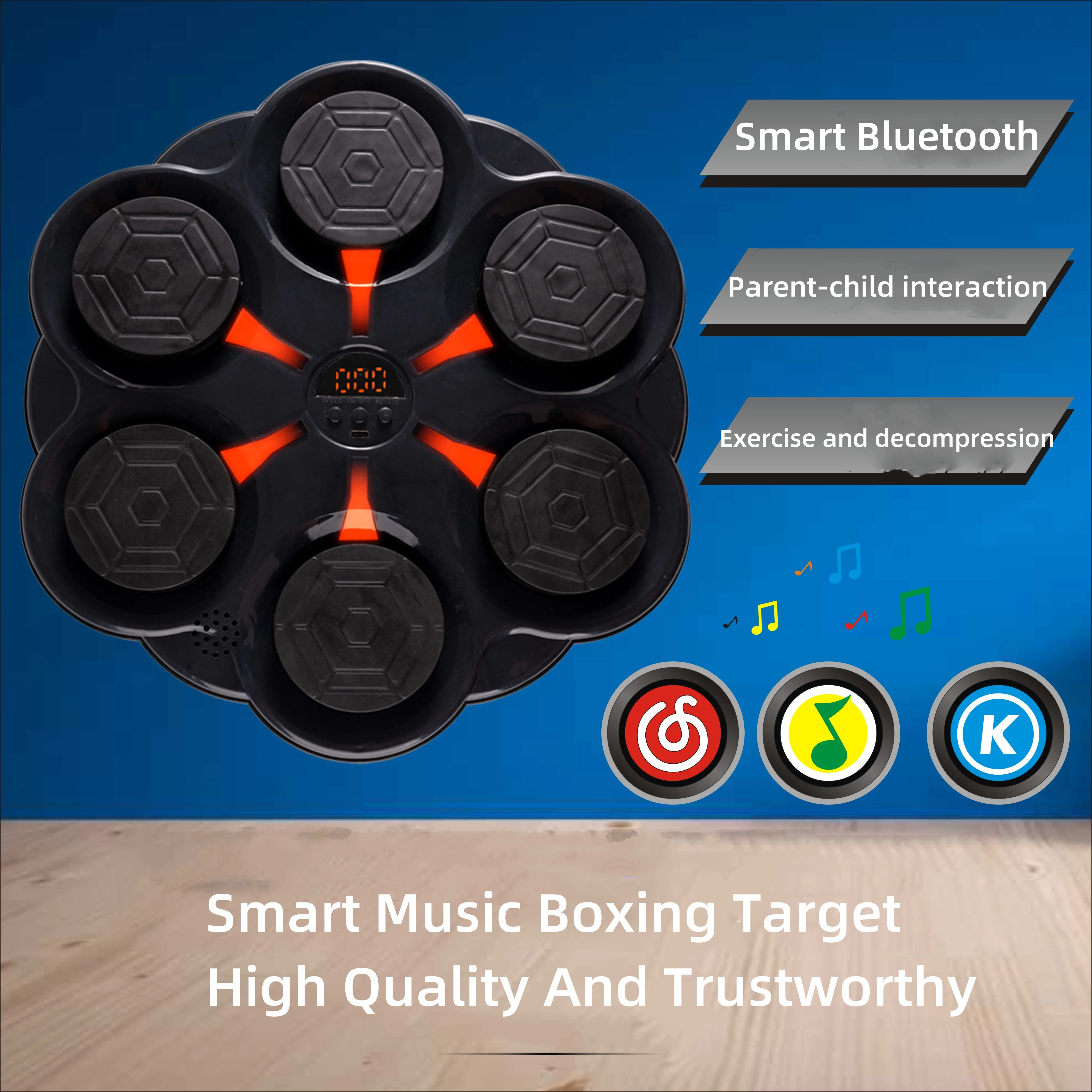 Inteligente-bluetooth-m-sica-boxe-alvo-crian-as-m-sica-m-quina-de-boxe ...