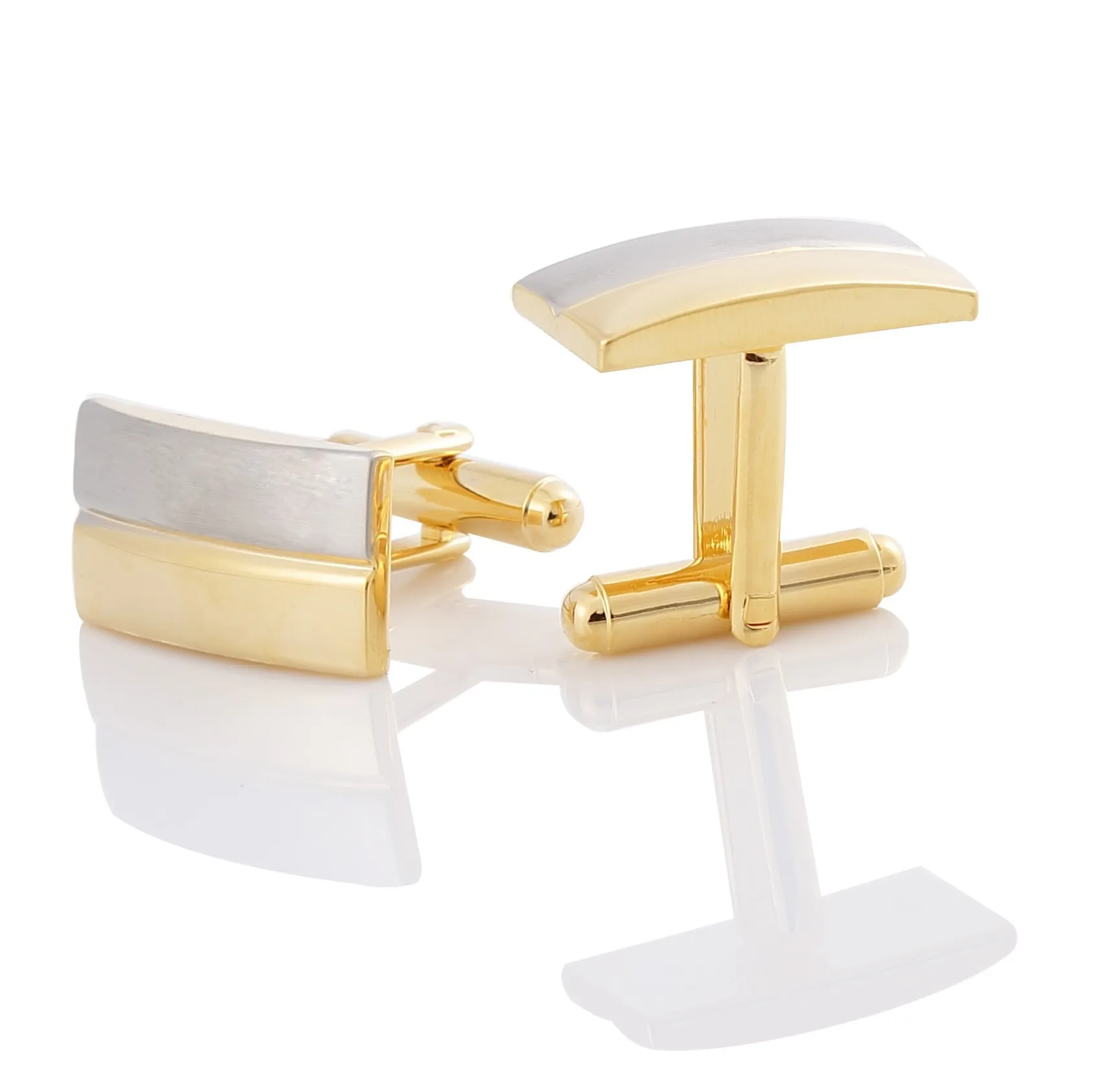 High Quality Simple Double Color Rectangle Cufflinks For Mens French ...